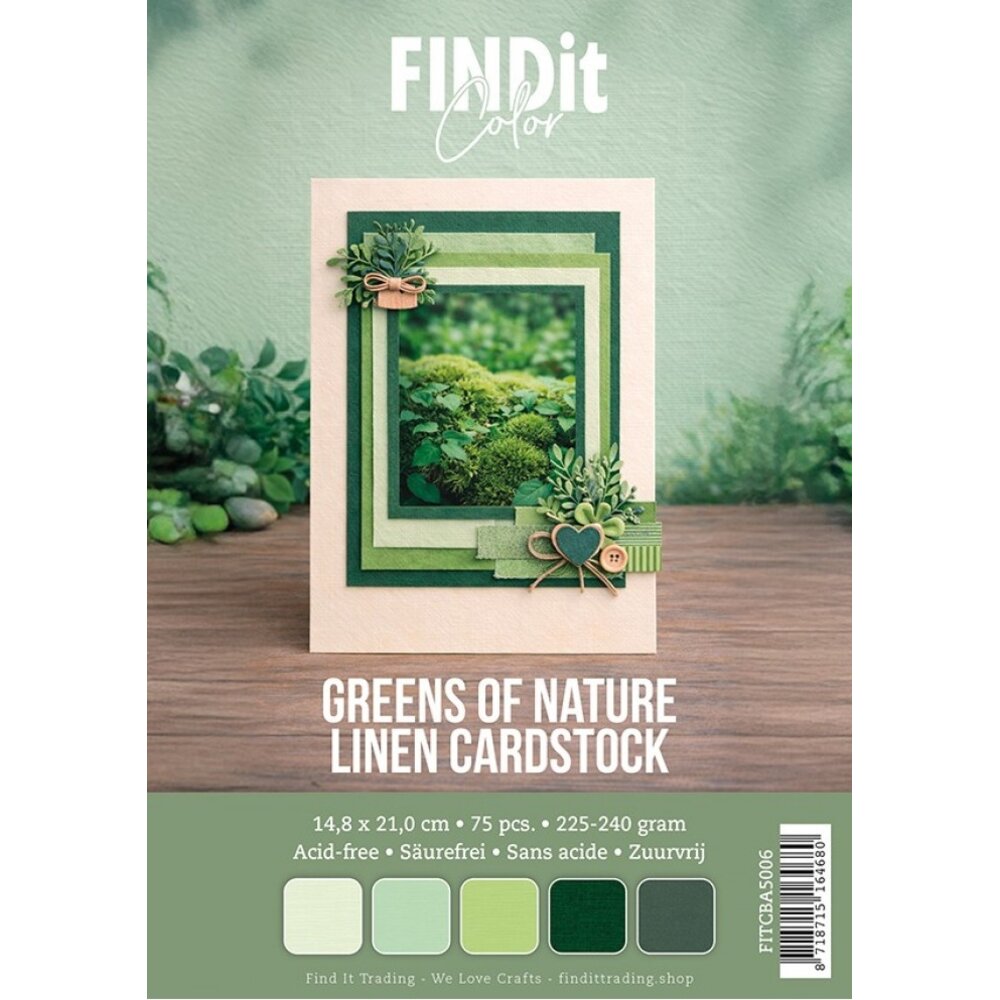 Linen Cardstock A5 Greens of Nature Pack (75pcs) (FITCBA5006 ...