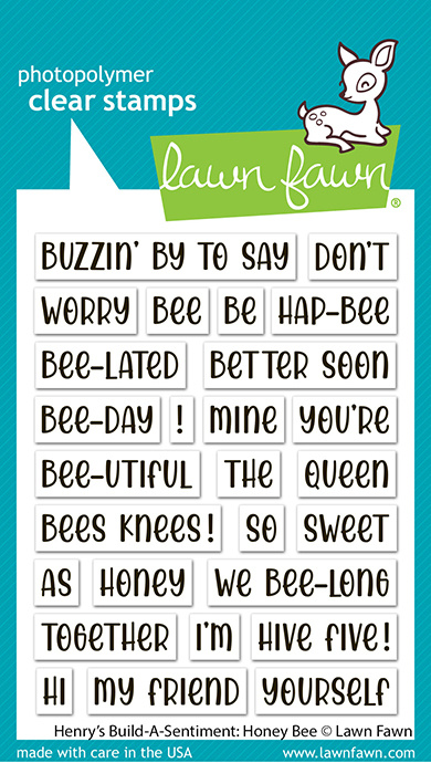 Lawn Fawn Henry'S Build-A-Sentiment Honey Bee Clear Stamps (LF4128 ...