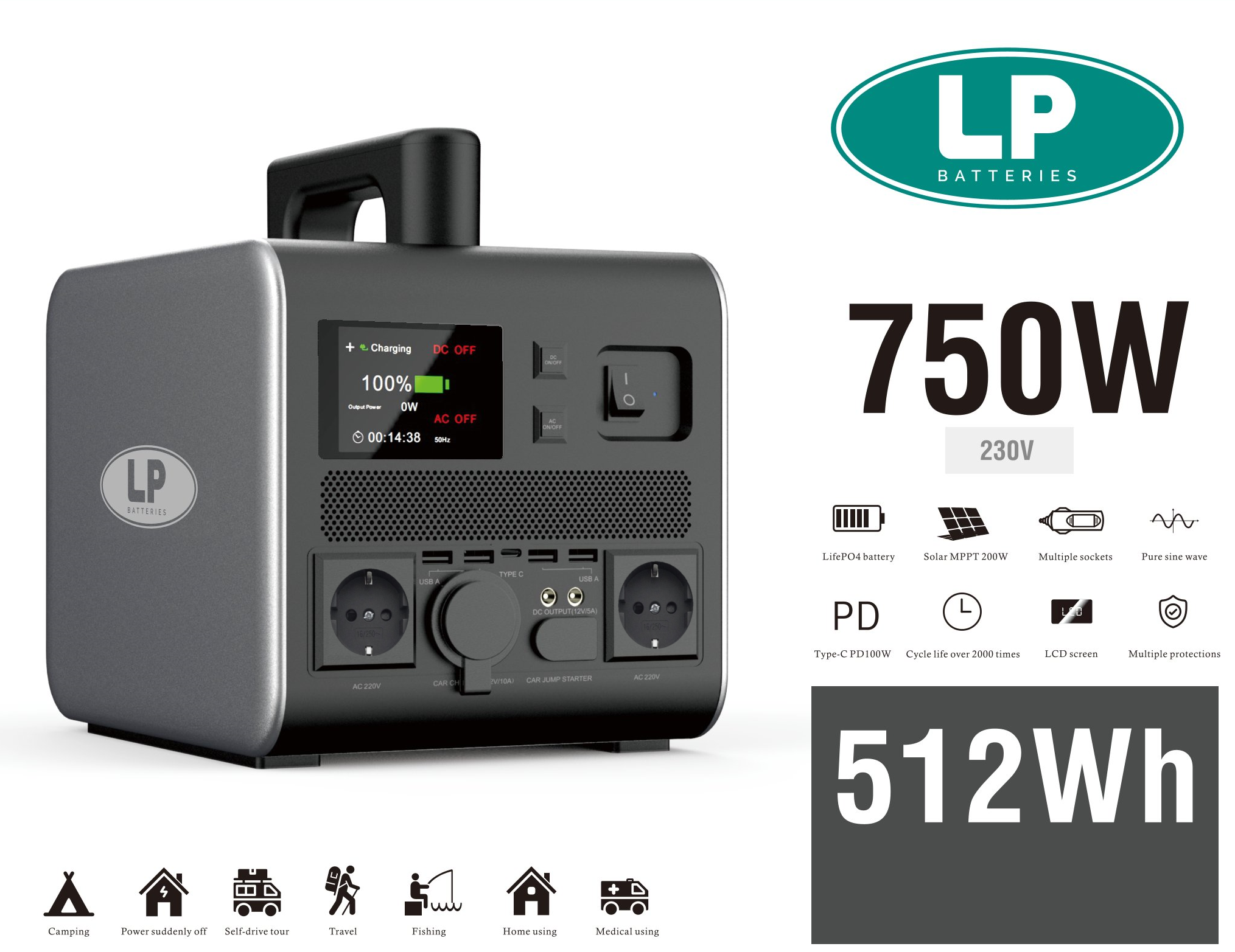 Draagbare stroomgenerator ESS 500 Wh - Rubberboot Expert