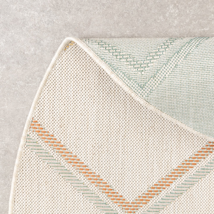 Rond modern buitenkleed - Playa Pattern Creme | Sfeer! - Volero