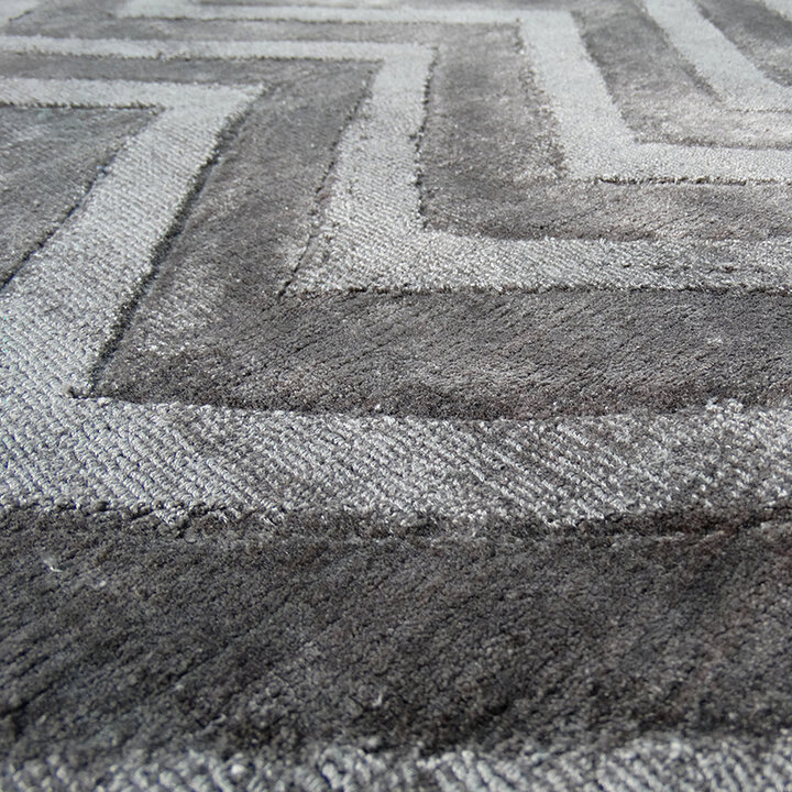 Viscose vloerkleed - Lev Waves Antraciet - Volero