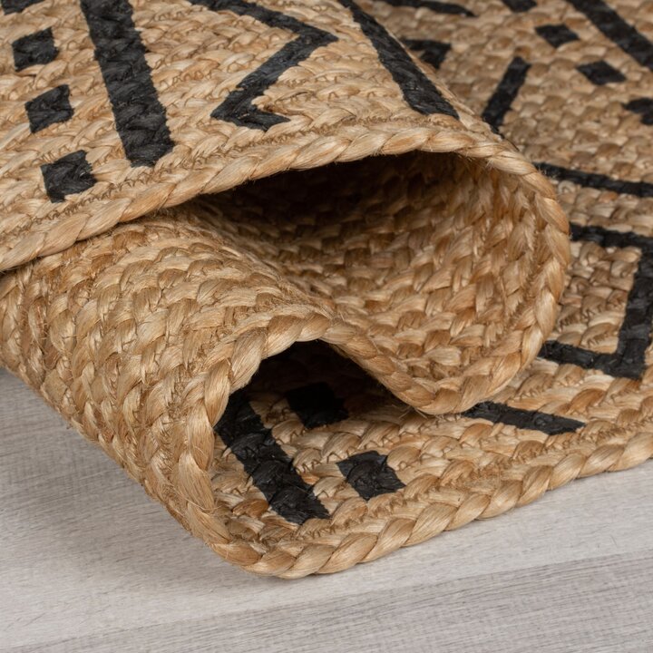 Jute loper - Lucio Geo Naturel | 100% Natuurlijk - Volero