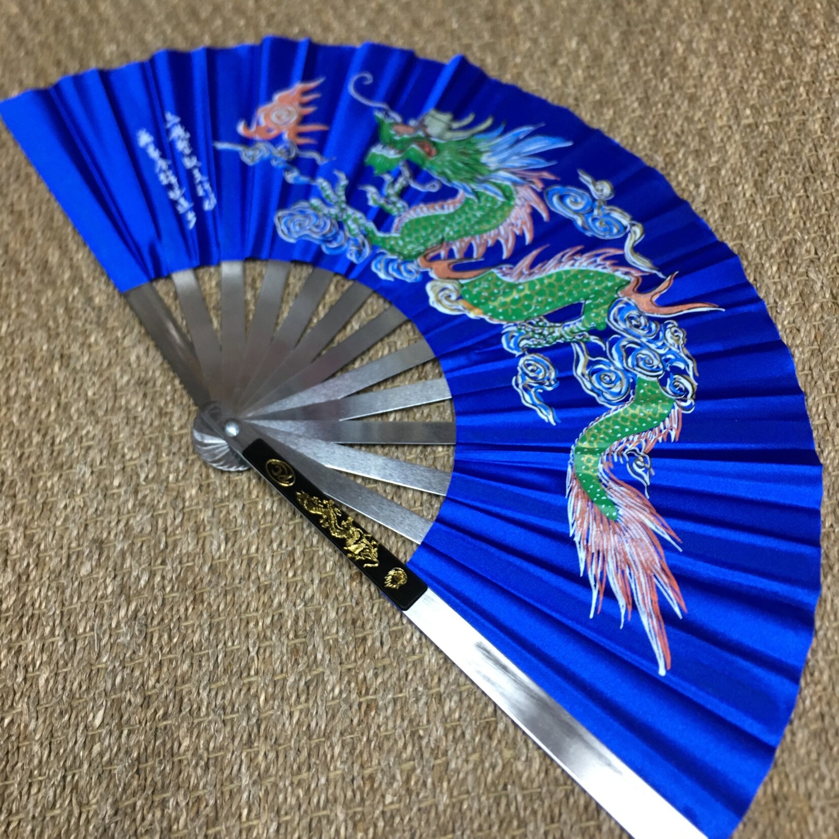 Hand Fan Metal Blue Metal Tai Chi Fan Are Popular Among Tai Chi