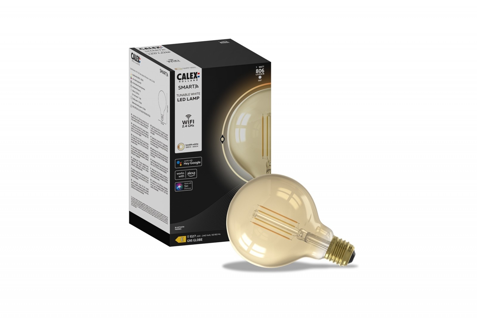 Calex Smart LED Filament Gold Globe-lamp - ET48.com