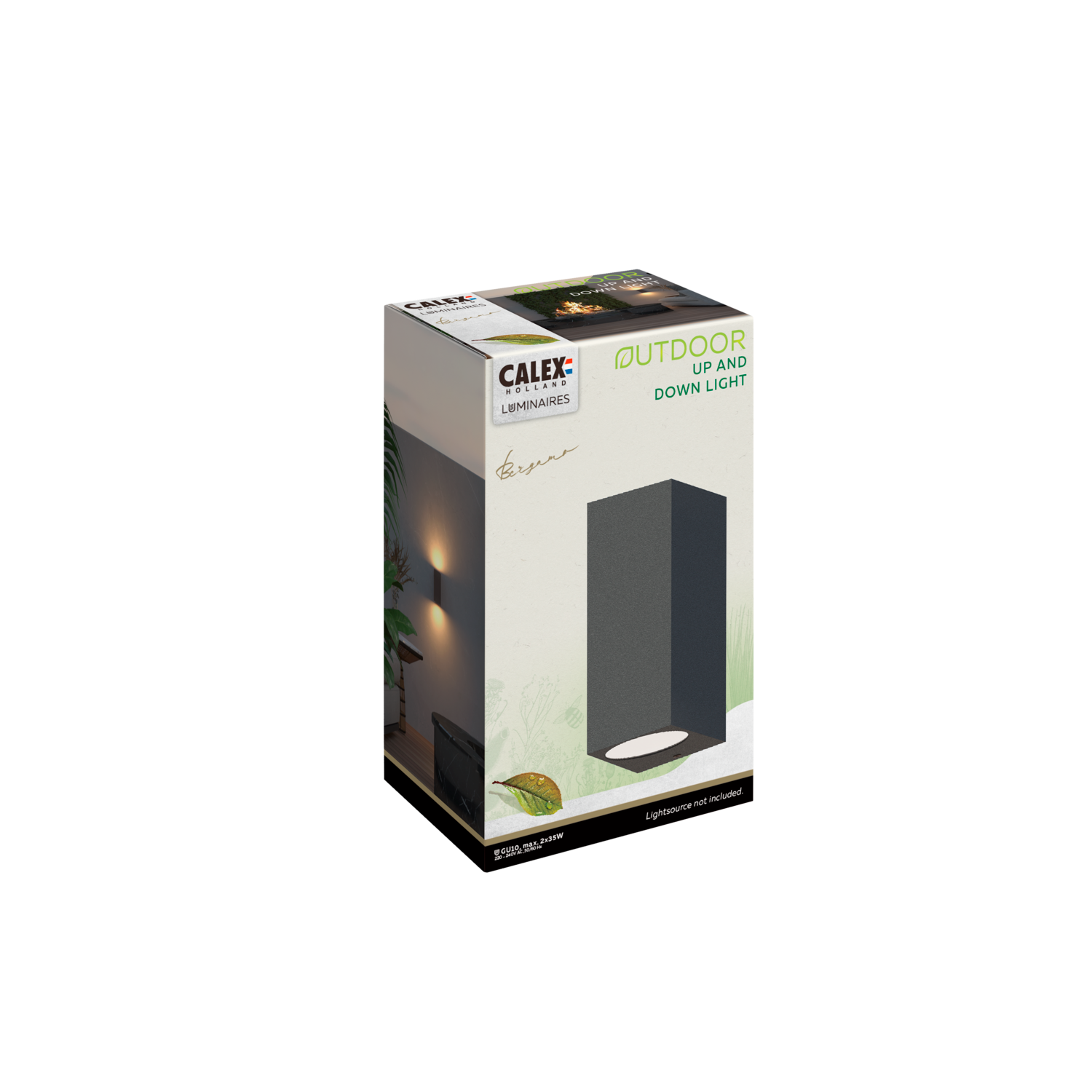 Calex Calex LED wall lamp - Up & Down - 2x GU10 - Black - ET48.com
