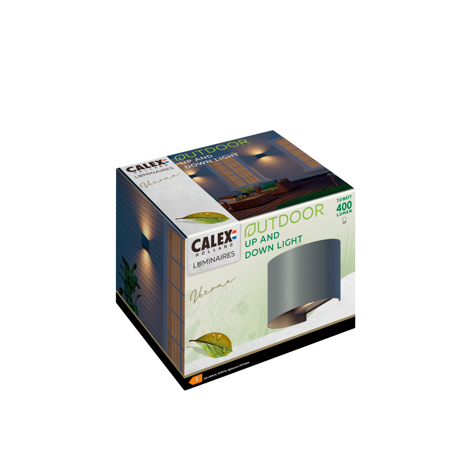 Calex LED Wall Light Oval - Up & Down - Rust - Warm White Light - 7W ...