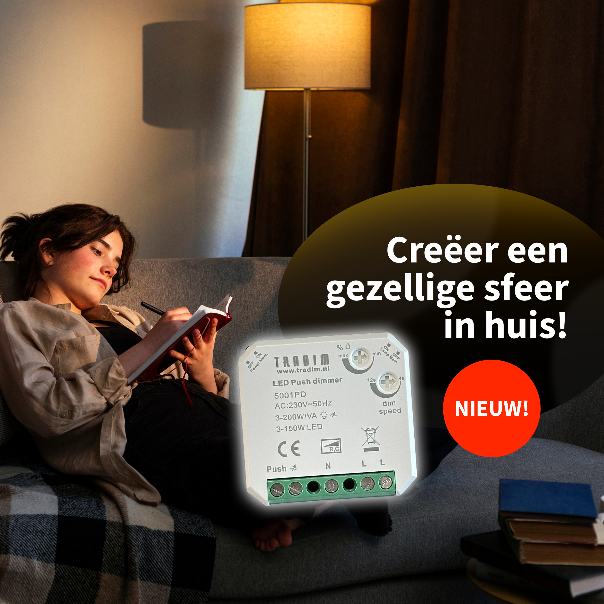 Tradim 5001PD LED Pulse dimmer | Pulse switch | ET48 - ET48.com