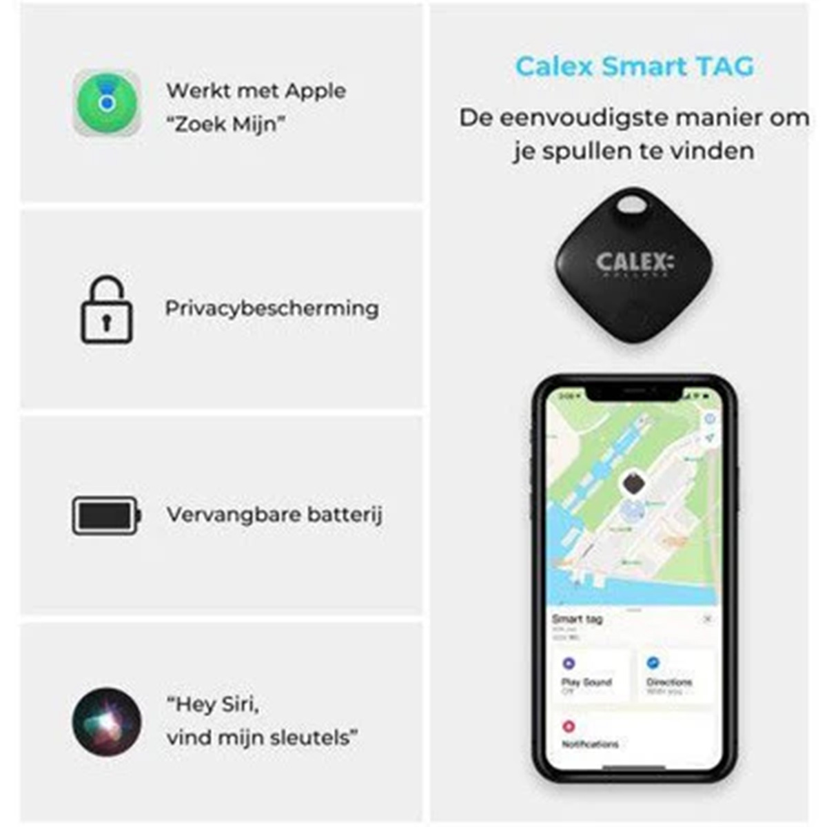 Calex Smart Tag - Works with Apple Find My IPhone - ET48.com