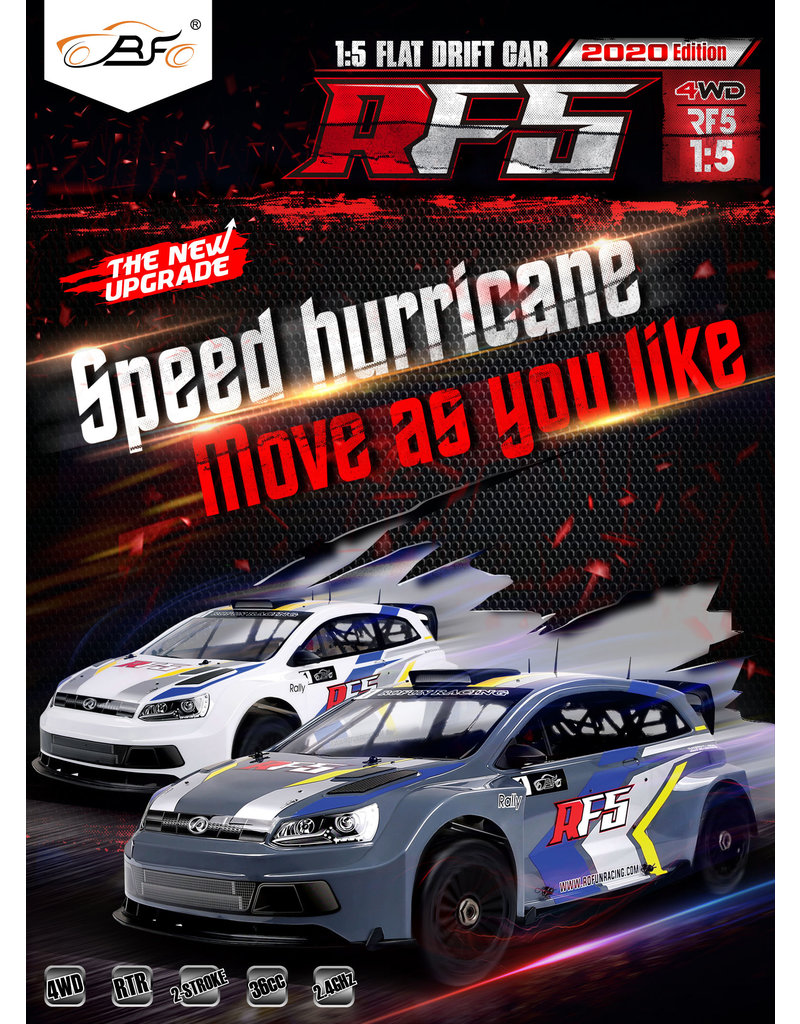 Rofun RF5 rally model with 36cc engine and colored or transparent body ...