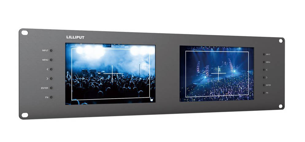 Lilliput Dual 7" 3U 3G-SDI Monitor Rackmount - Videoholland