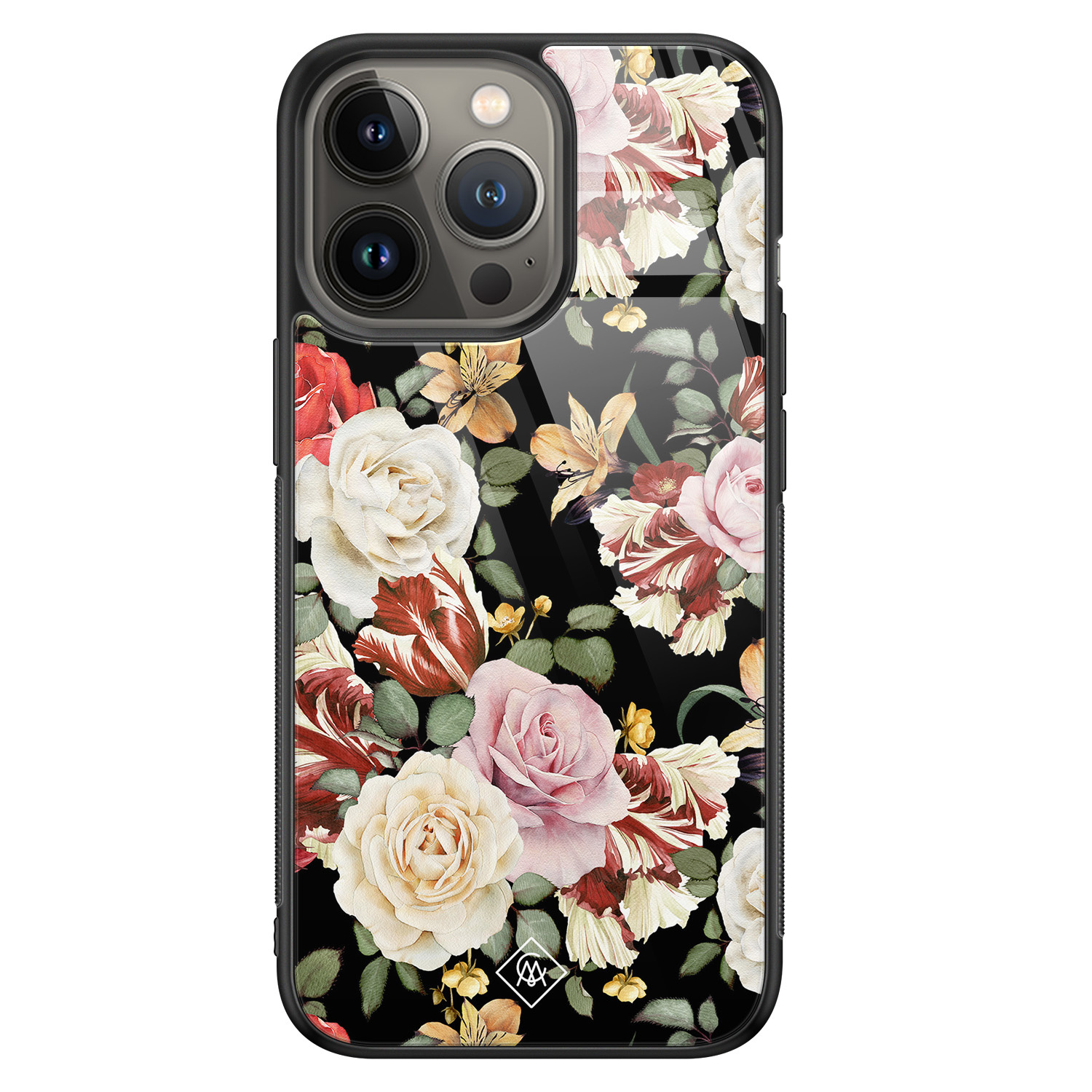 iPhone 13 Pro glazen hardcase - Flowerpower - Casimoda.nl