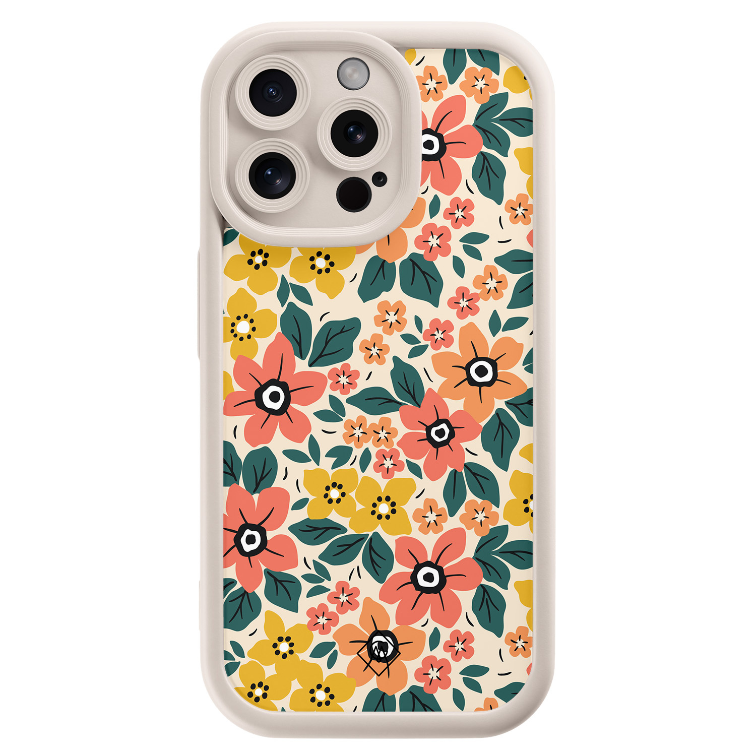 iPhone 15 Pro Max beige case - Blossom - Casimoda.nl
