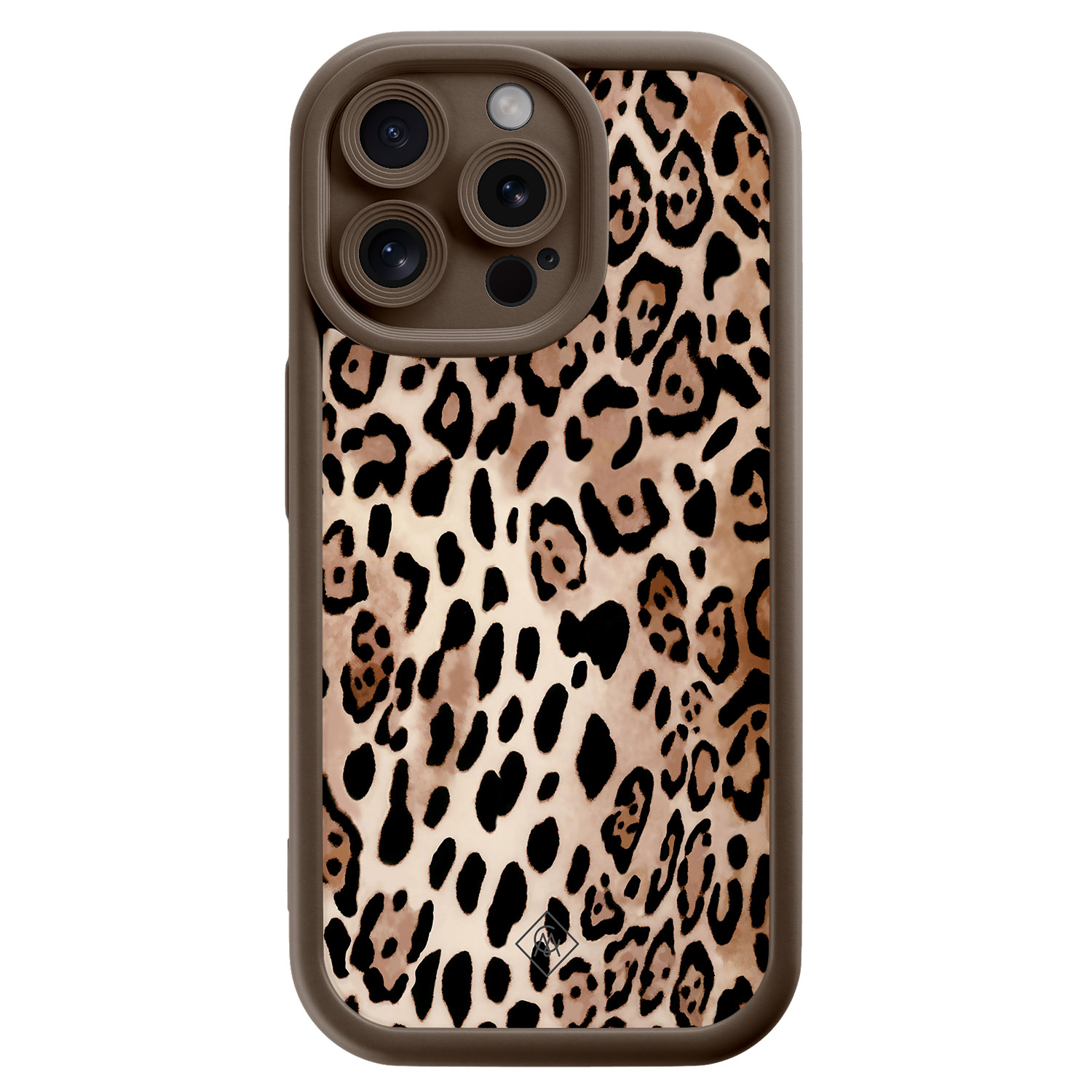iPhone 15 Pro Max bruine case - Golden wildcat - Casimoda.nl