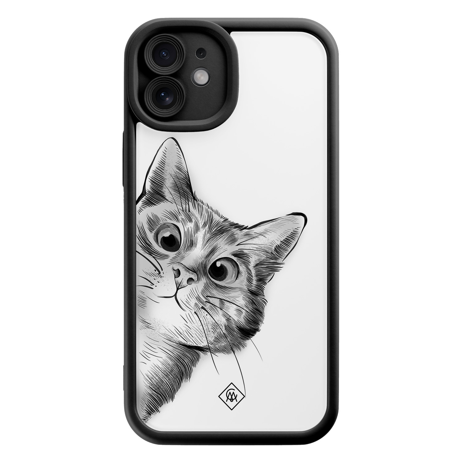 iPhone 11 zwarte case - Kat kiekeboe - Casimoda.nl