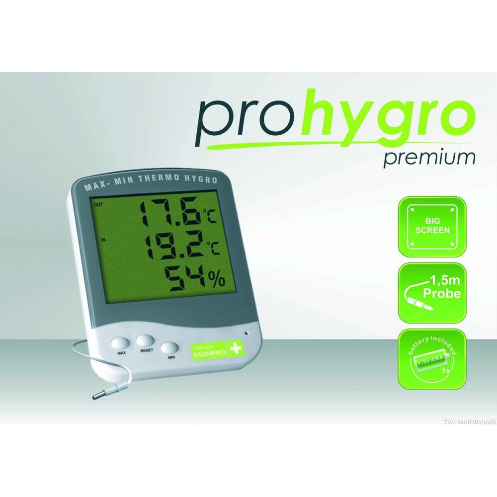 GARDEN HIGHPRO THERMO/HYDRO METER PREMIUM - Tuincentrumlopik