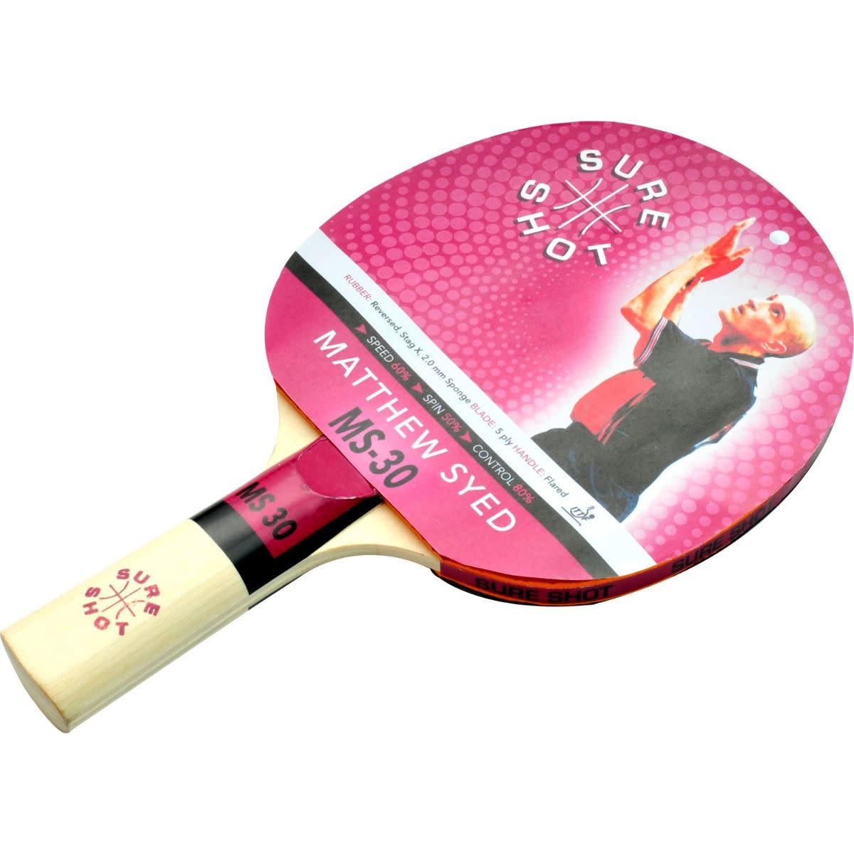 Sure Shot Matthew Syed 30 Table Tennis Bat - Gannon Sports