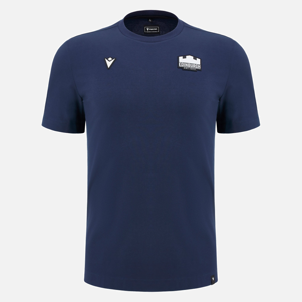 Macron Edinburgh 24/25 Travel Tee (2025) Navy - Gannon Sports