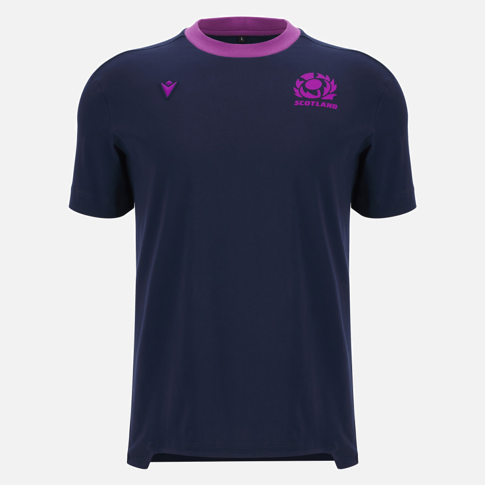 Macron SRU 25/26 Junior Cotton T Shirt - Navy/Purple - Gannon Sports
