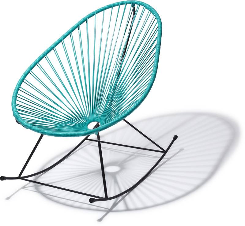 Handmade Acapulco rocking chair turquoise, black frame - The Original ...