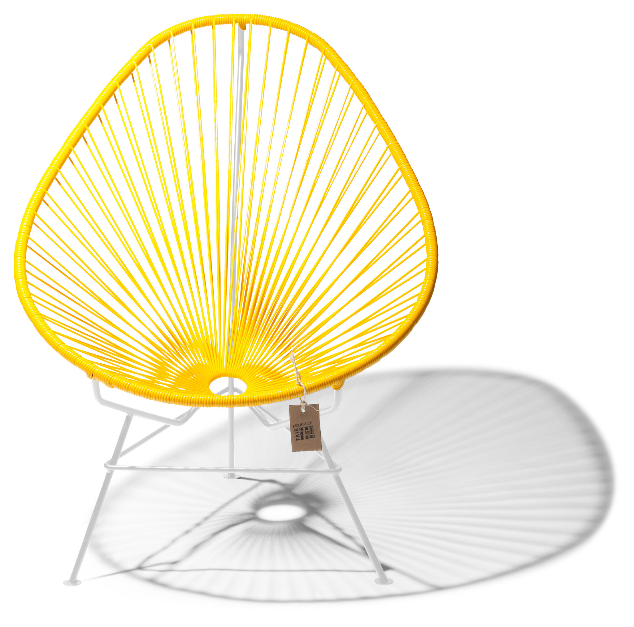 Fauteuil Acapulco jaune cadre blanc - Chaise Acapulco originale - *Le ...