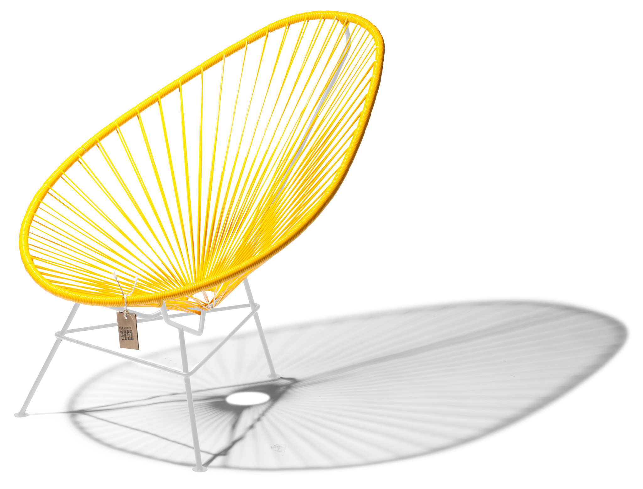 Fauteuil Acapulco jaune cadre blanc - Chaise Acapulco originale - *Le ...