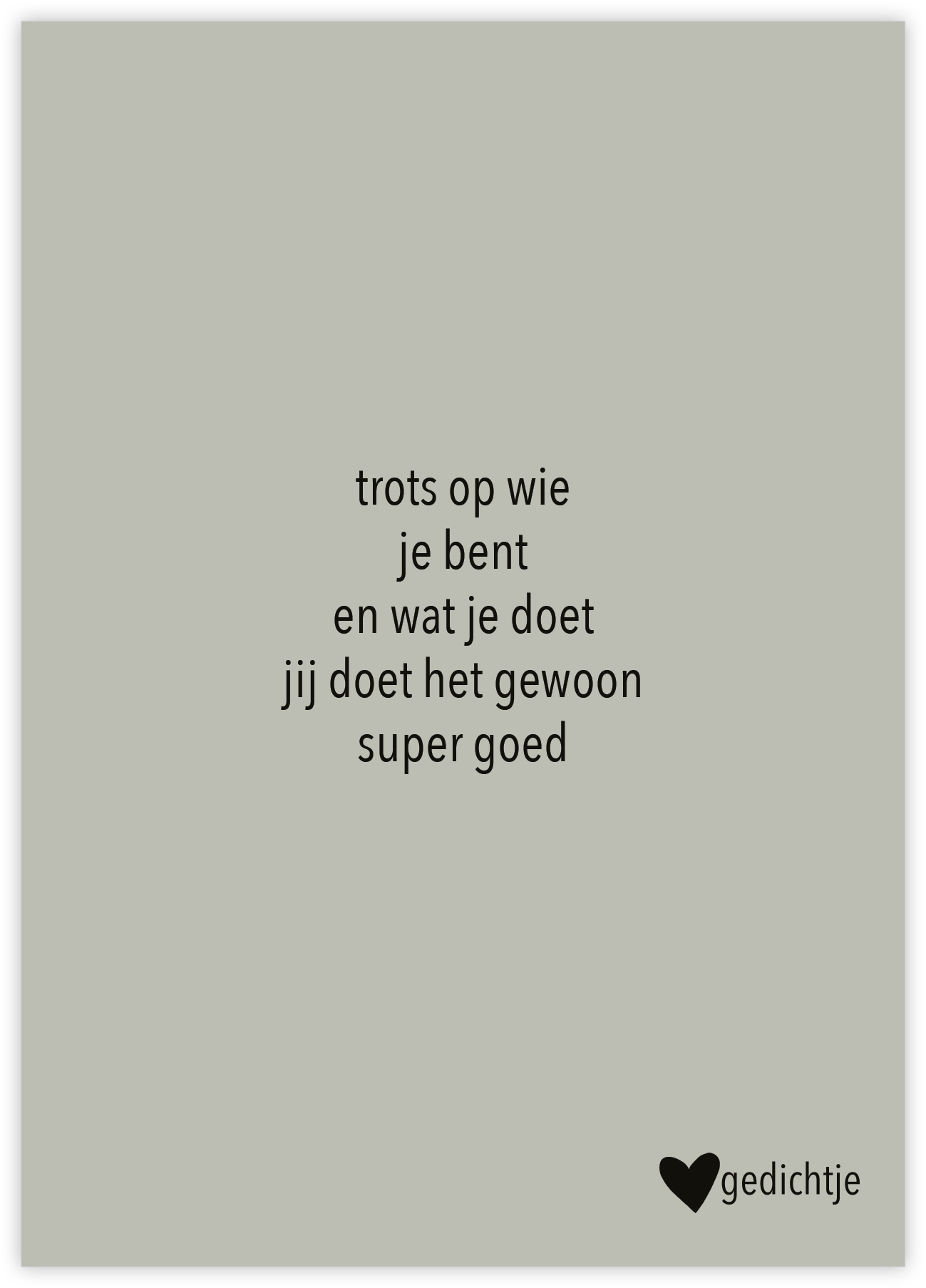 Postkaart Hartgedichtje 12 st. Trots op wie je bent - Give-X