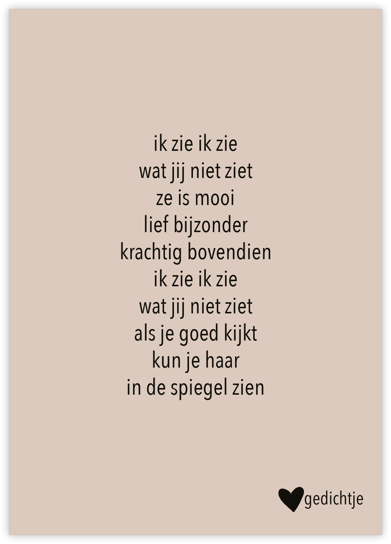 Postkaart Hartgedichtje 12 st. Ik zie ik zie wat jij niet ziet - give-x