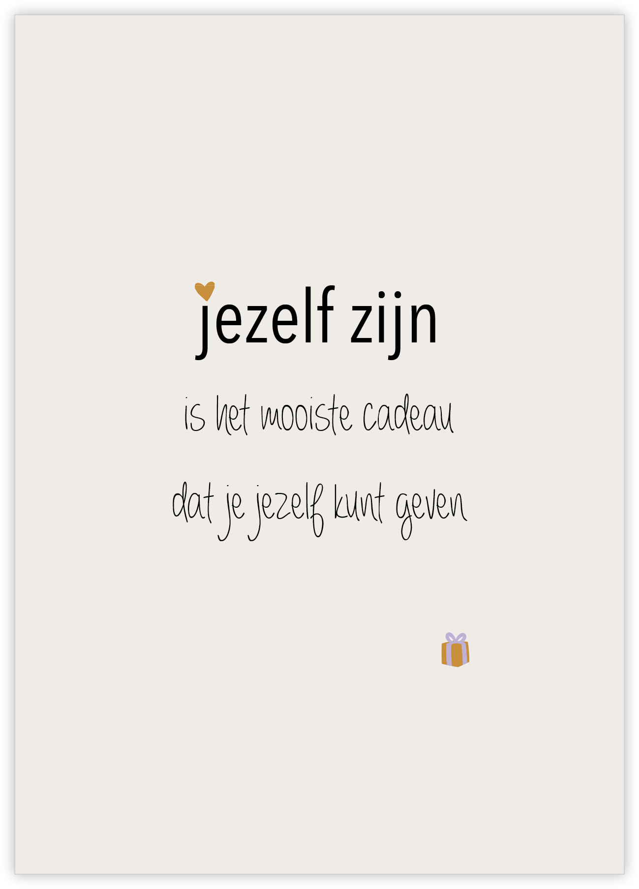 Postkaart Leef 12 St. Jezelf zijn is het mooiste cadeau - Give-X