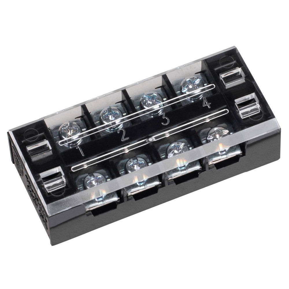 Order 4 Pole Barrier Terminal Strip with Plastic Cover - SoundImports