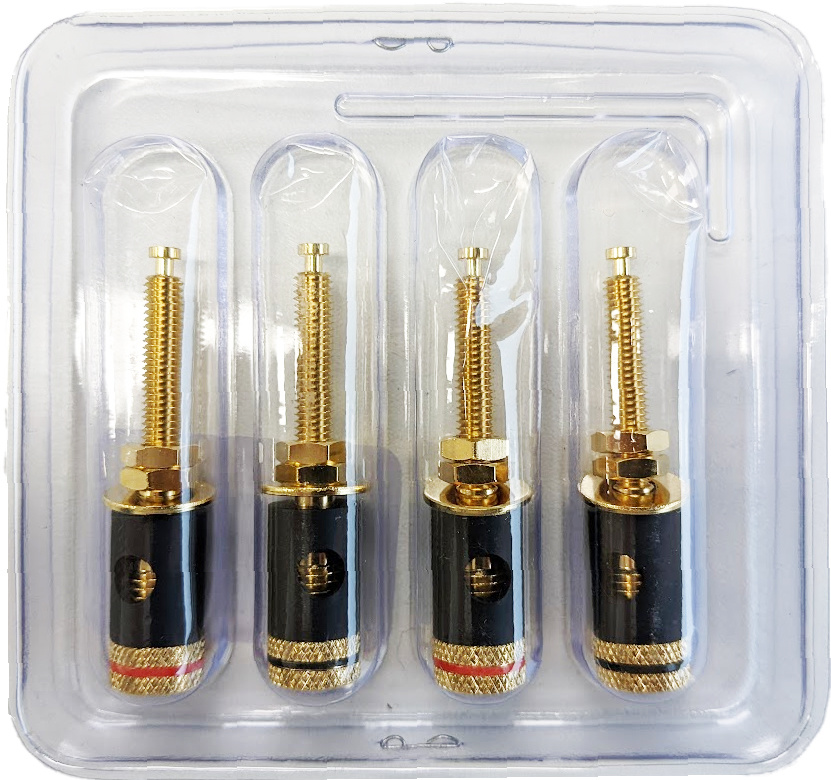 Binding Post Banana Jack 25.4 mm Thread 2 Pair Black Gold kopen ...