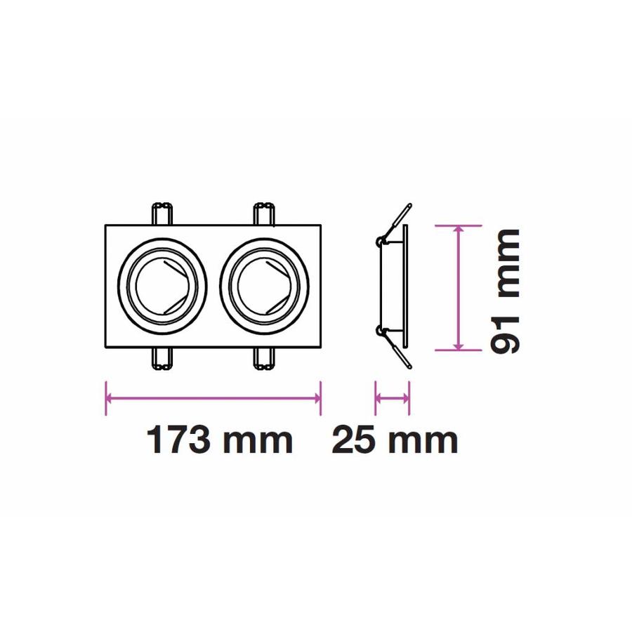 Dimmable LED downlight Houston 2x GU10 5 Watt 2700K tiltable