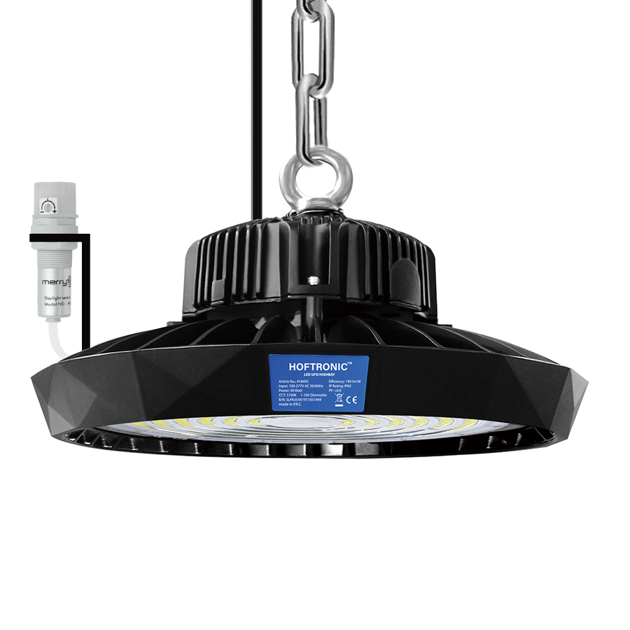LED High bay with sensor 90W IP65 Dimmable 5700K 190lm/W