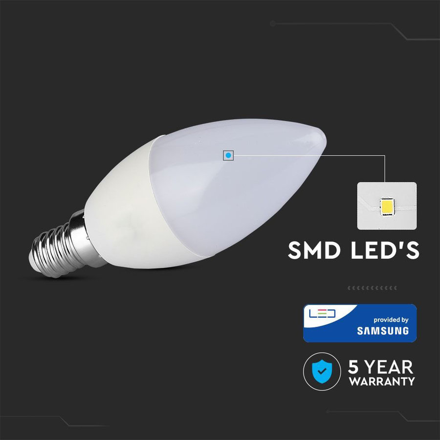 LED Bulb with Samsung chip 7W E14 Plastic 6400K
