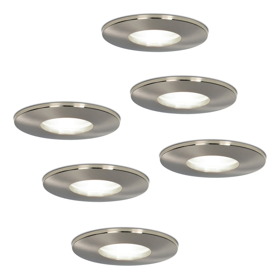Set van 6 stuks dimbare LED inbouwspots Vegas met 5 Watt spot IP44