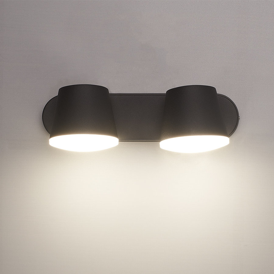 Memphis dual LED wall light - 12 Watt - 3000K - Tiltable - Black
