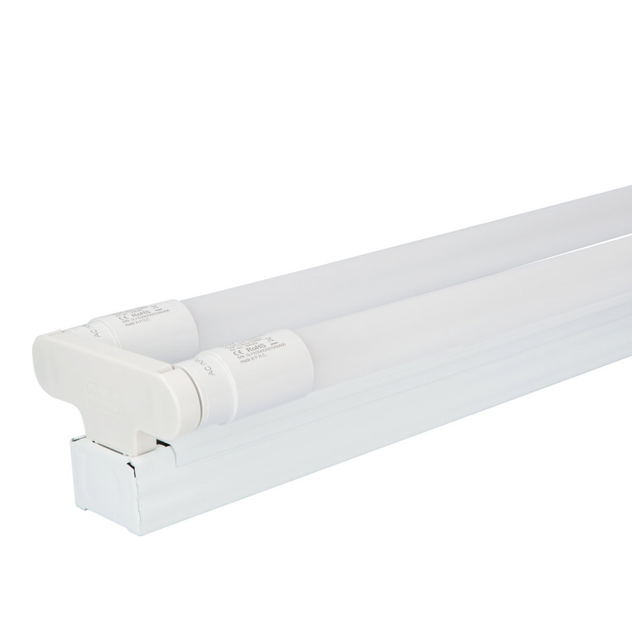IP20 LED Fixture 60 cm incl. 2x9W 2340lm 3000K 130lm/W LED Tube