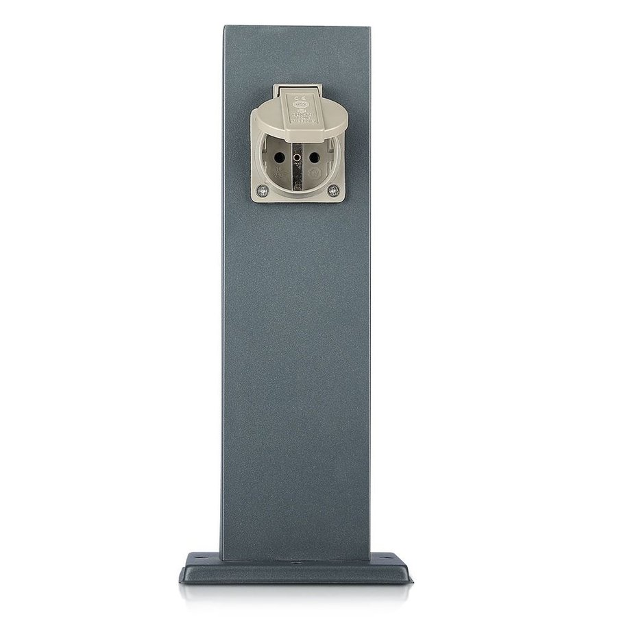 Outdoor socket pole dark grey IP44 - 2 sockets
