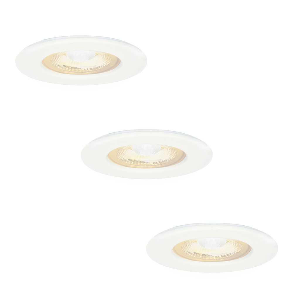 3x Nola dimmable LED spotlights - 5W 2700K – White – IP65