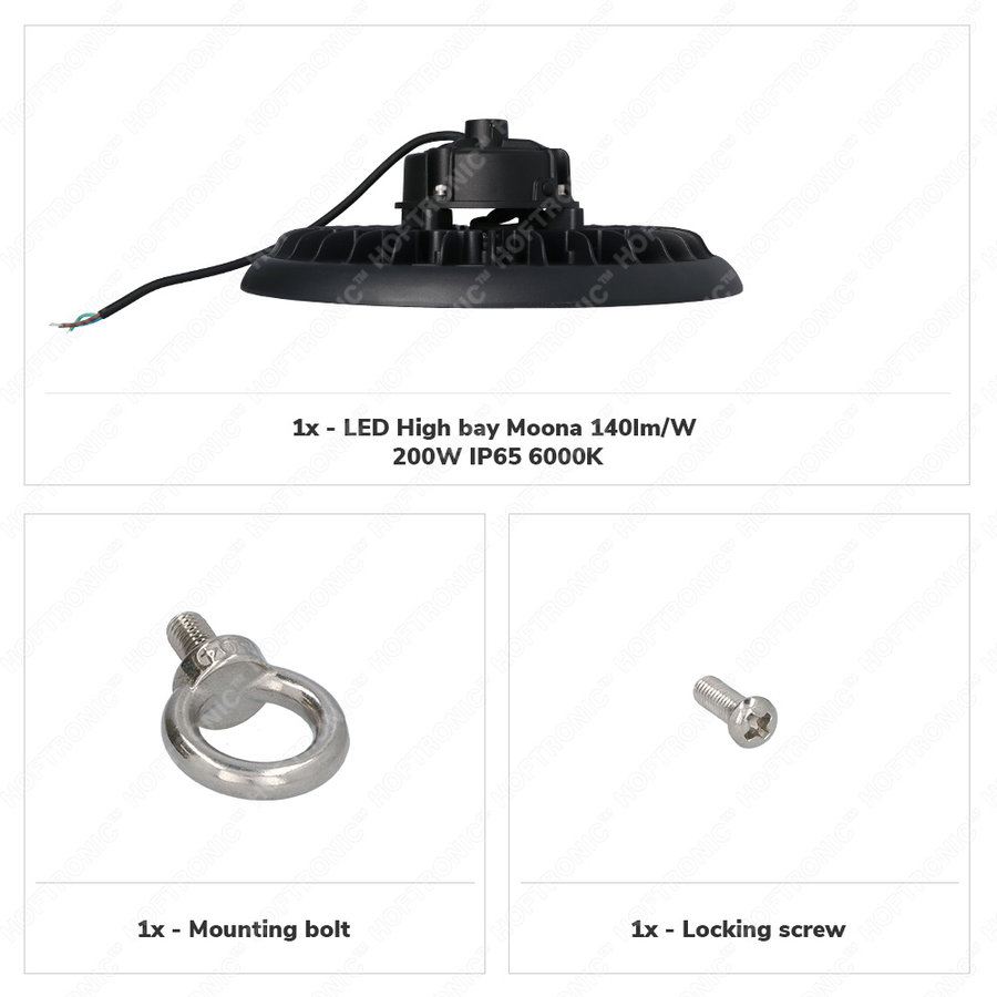 LED High bay 200W 6000K IP65 140lm/W Powered by Hoftronic
