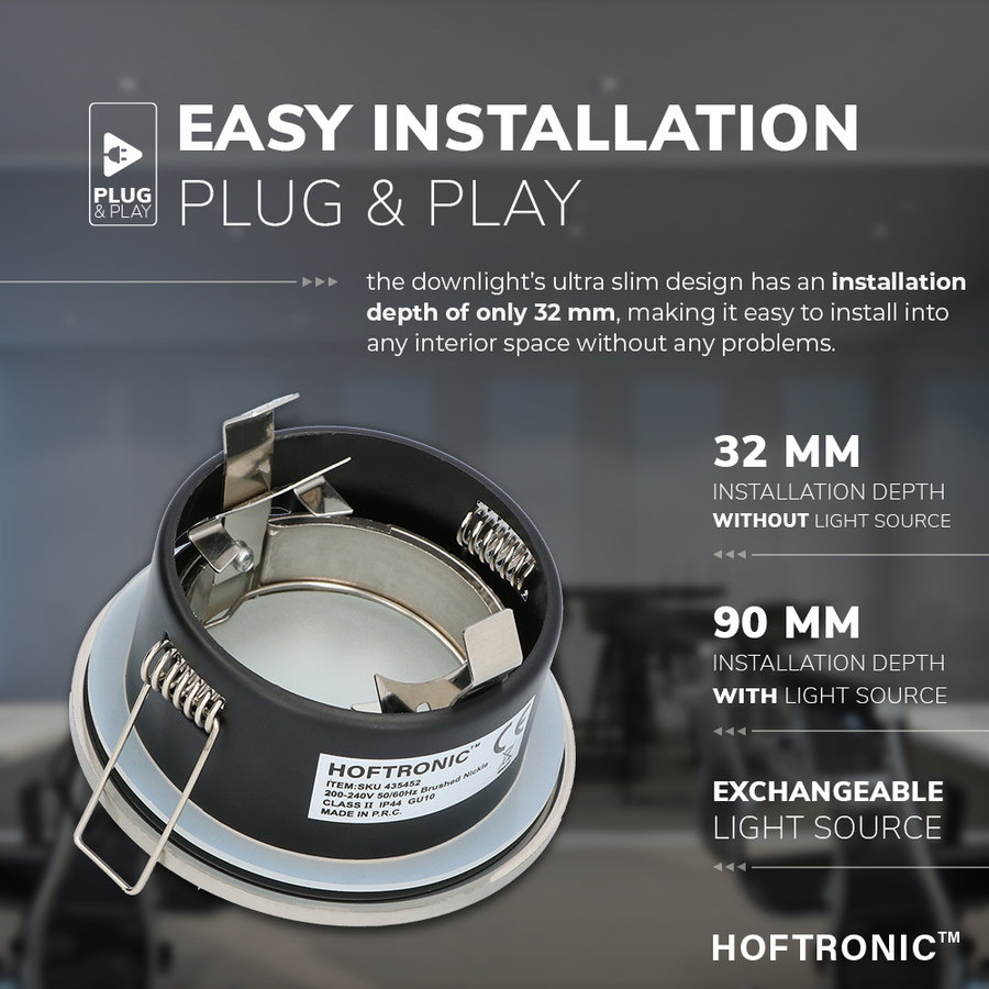 IP44 GU10 fixture brushed aluminum