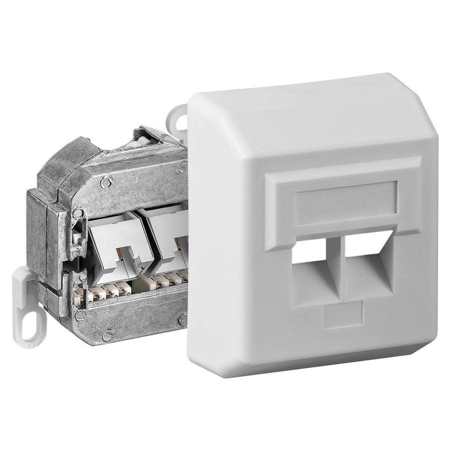 NET CAT5e Netwerkdoos AP opbouw universeel wit - CAT kabel