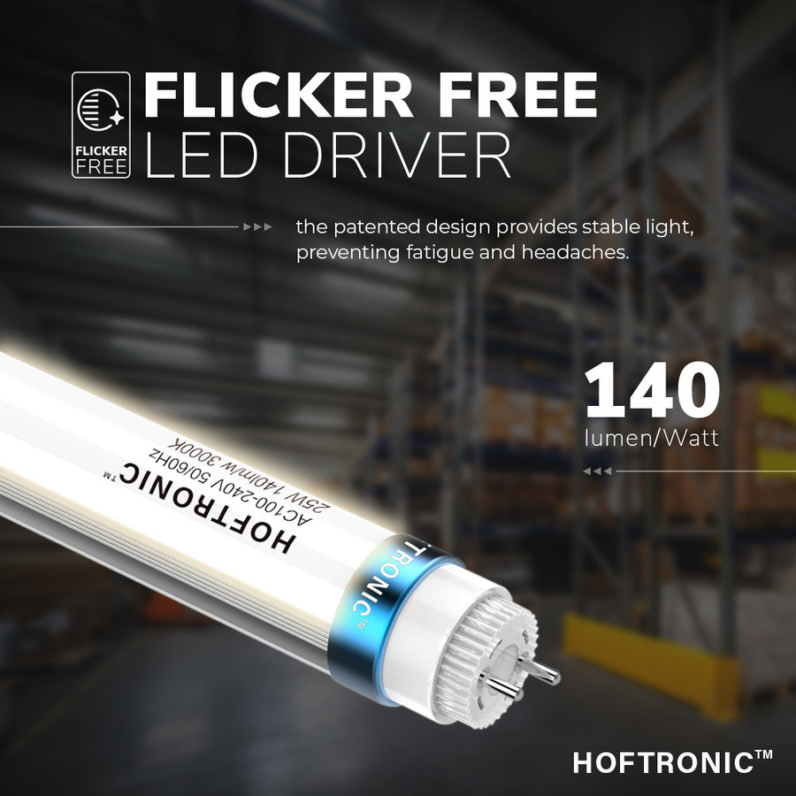 LED Waterproof fixture IP65 150 cm 3000K 2x25W 7000lm 140lm/W