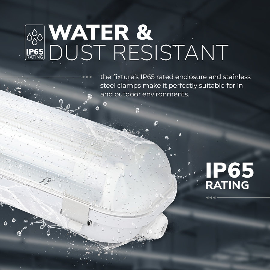 LED fixture IP65 6000K 120 cm incl. 2x18 Watt LED tubes