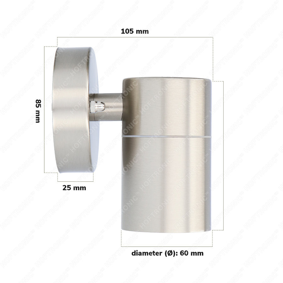 Set van 2 dimbare LED Wandlamp Mason 2700K RVS IP44