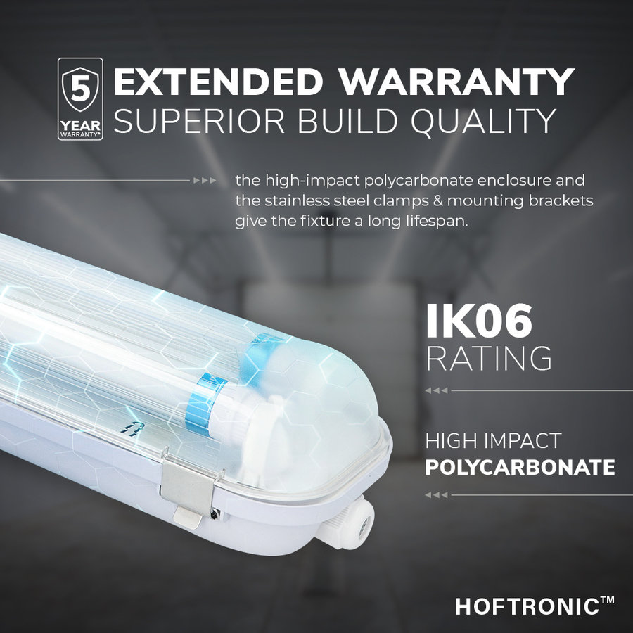 LED Waterproof fixture IP65 150 cm 3000K 2x25W 7000lm 140lm/W