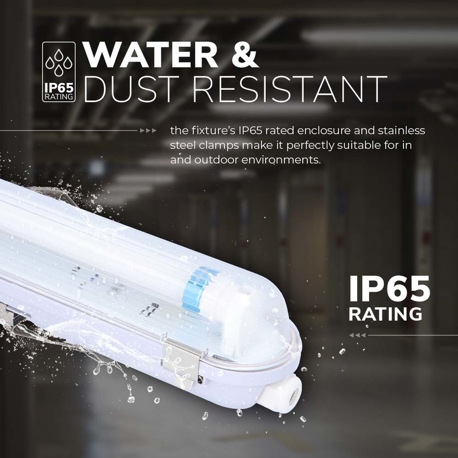 LED Waterproof fixture IP65 150 cm 4000K 25W 3500lm 140lm/W