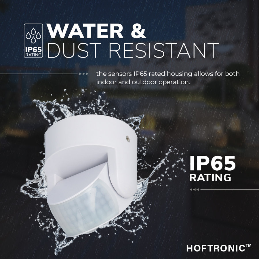 PIR motion sensor 180° range 12m Max. 600 Watt surface mounted IP65