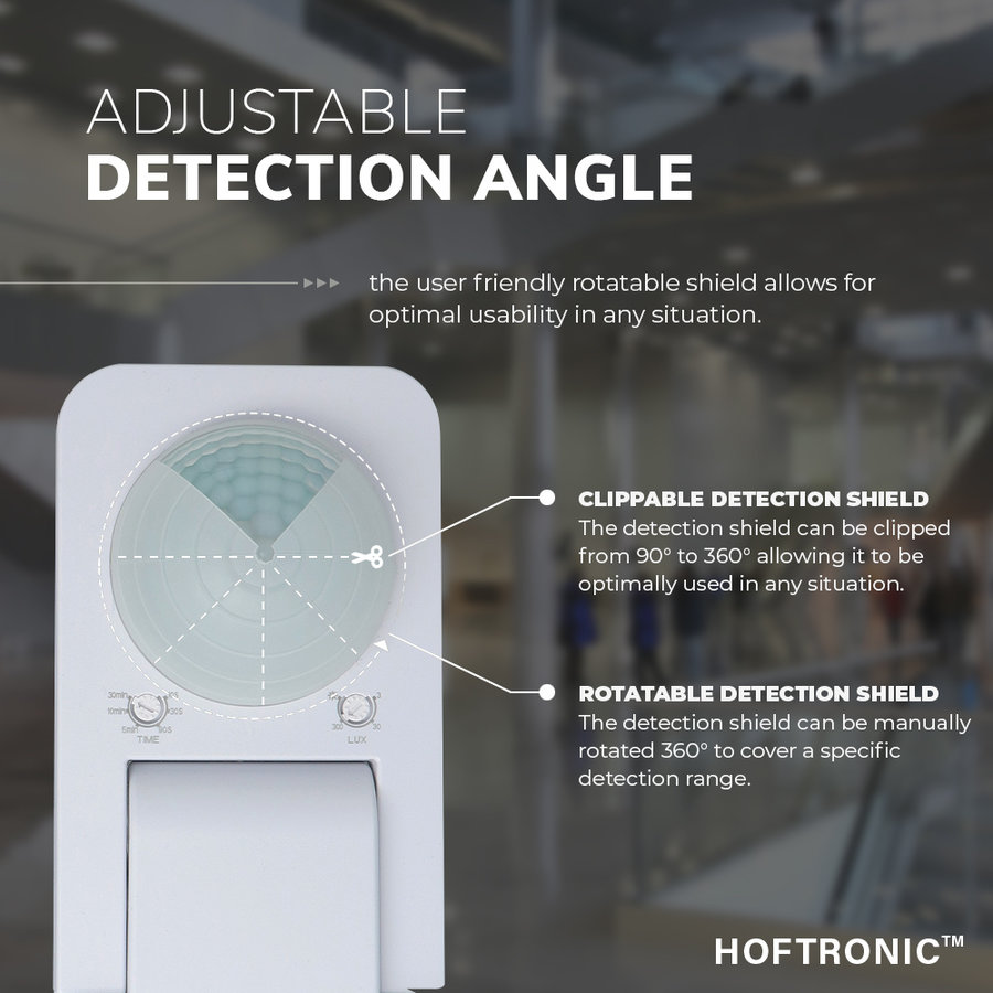PIR motion sensor 360° range 20m Max. 1000 Watt surface mounted IP65