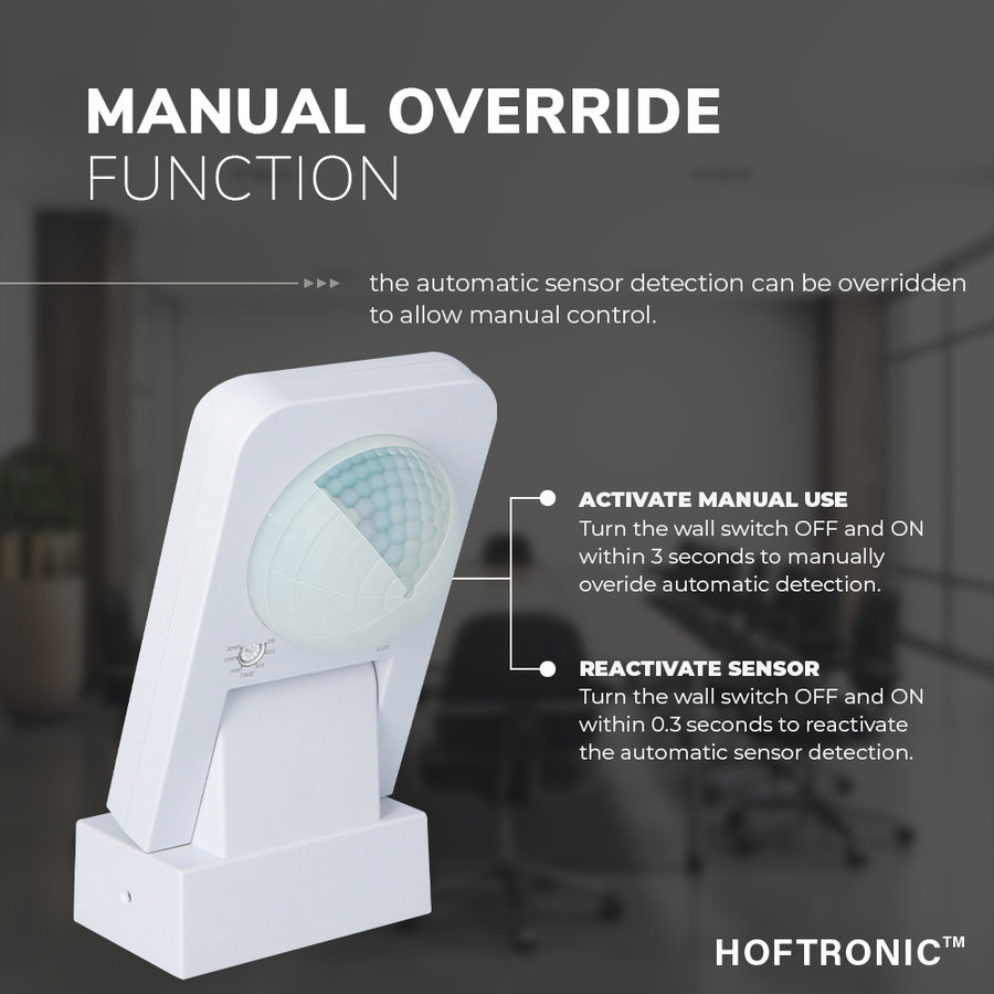 PIR motion sensor 360° range 20m Max. 1000 Watt surface mounted IP65