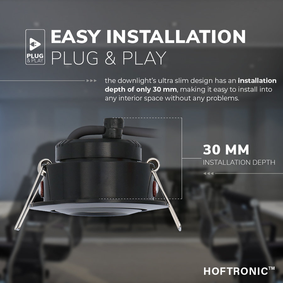 Sienna LED Inbouwspots set Zwart 8x3W 2700K IP44 12V